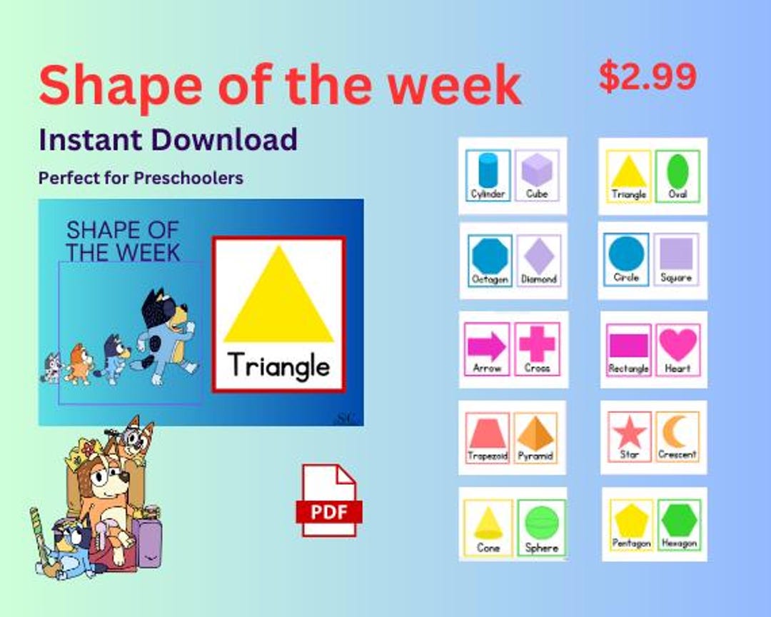 Weekly Shapes Chart - Etsy