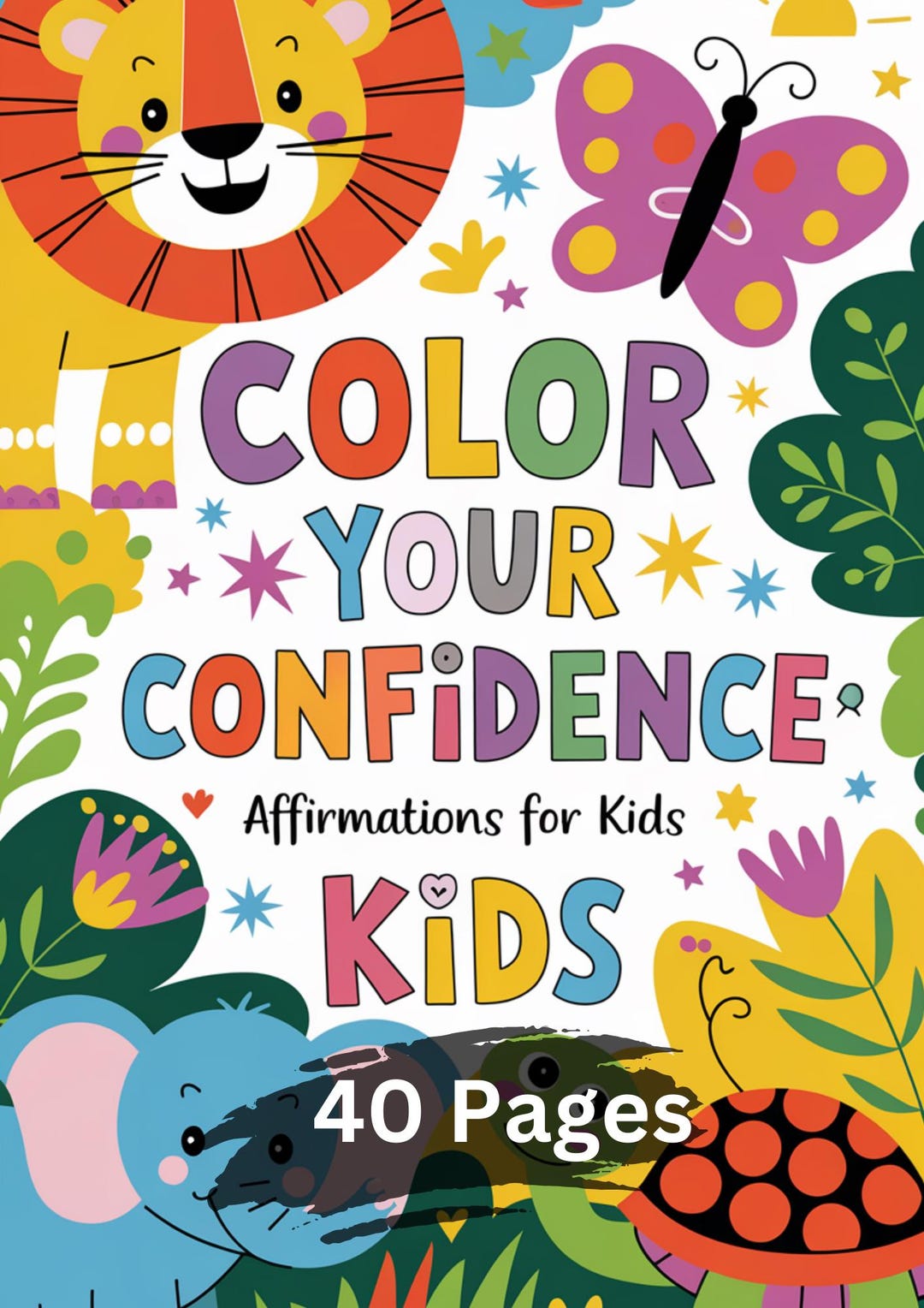 Affirmation Coloring Pages for Kids - Coloring Pages With Colored ...