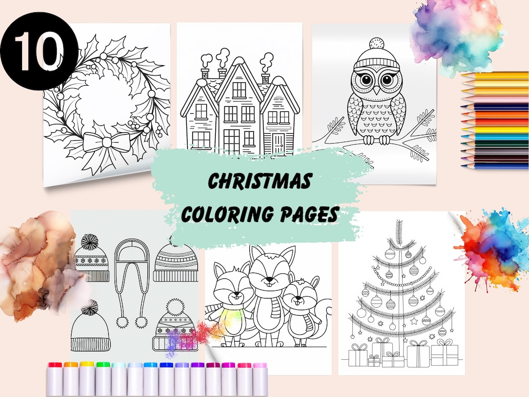 Mini Christmas Coloring Book for Kids – 10 Fun No-bleed-through Pages ...
