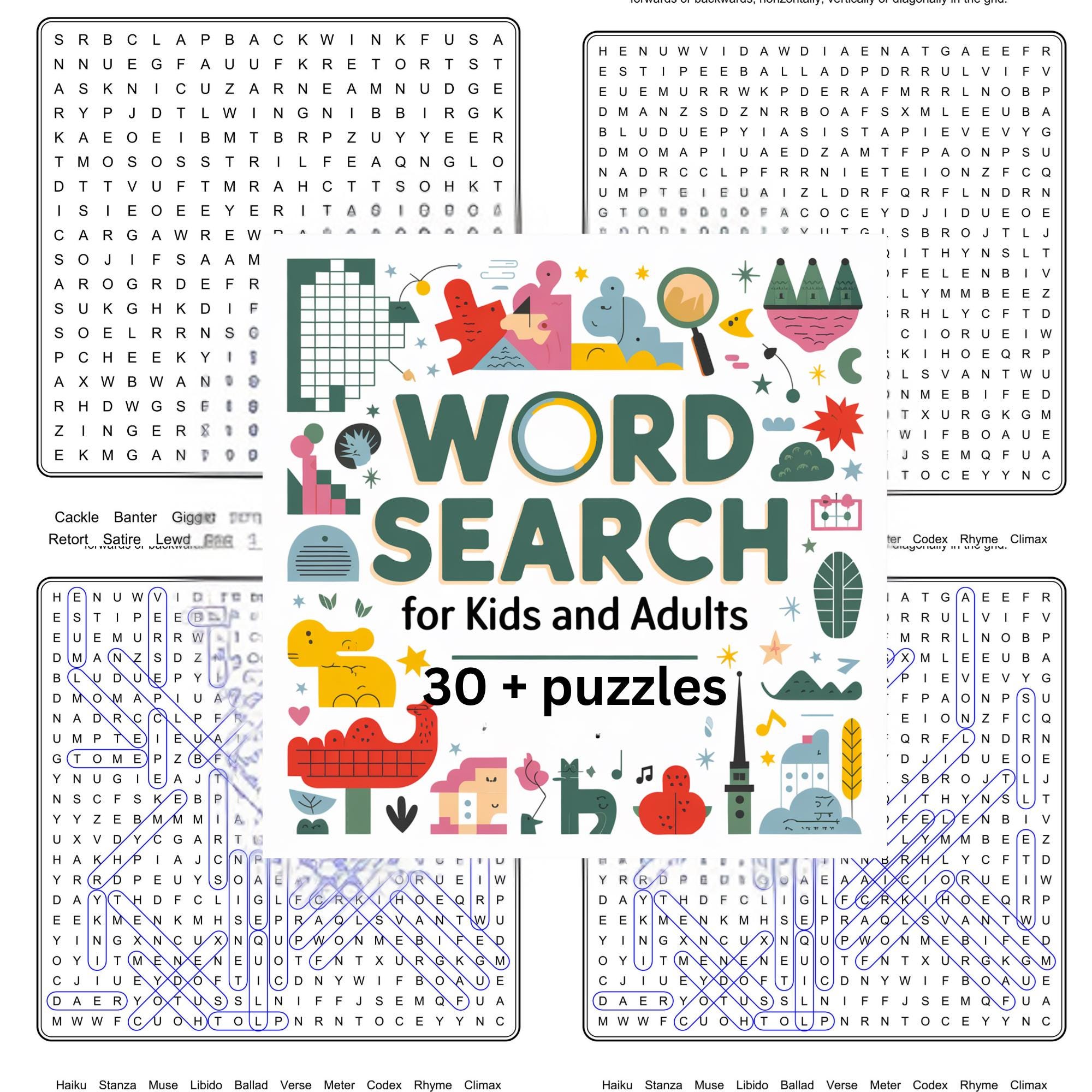 Word Search Instant Download for Kids and Adults I Activity for ...