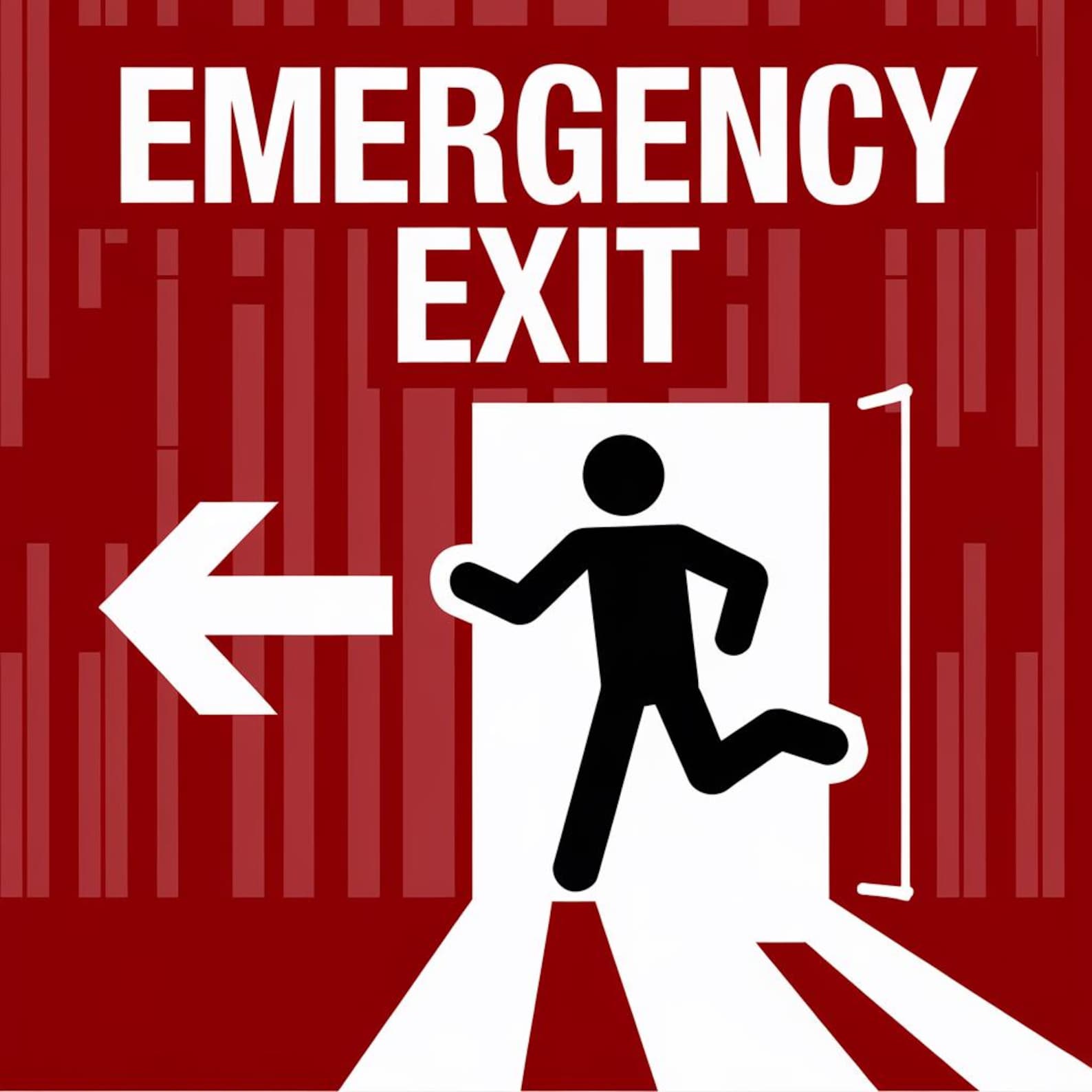 Emergency Business Signs Pack: 35 Modern Canva Templates for Quick Exit ...