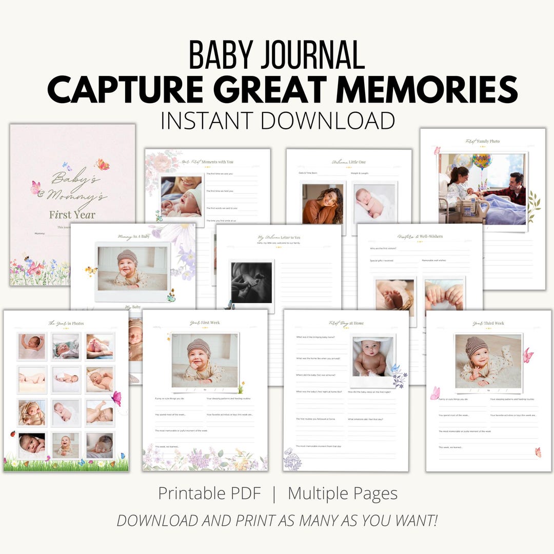 Editable Baby Memory Book: Gender Neutral Canva Journal (instant ...