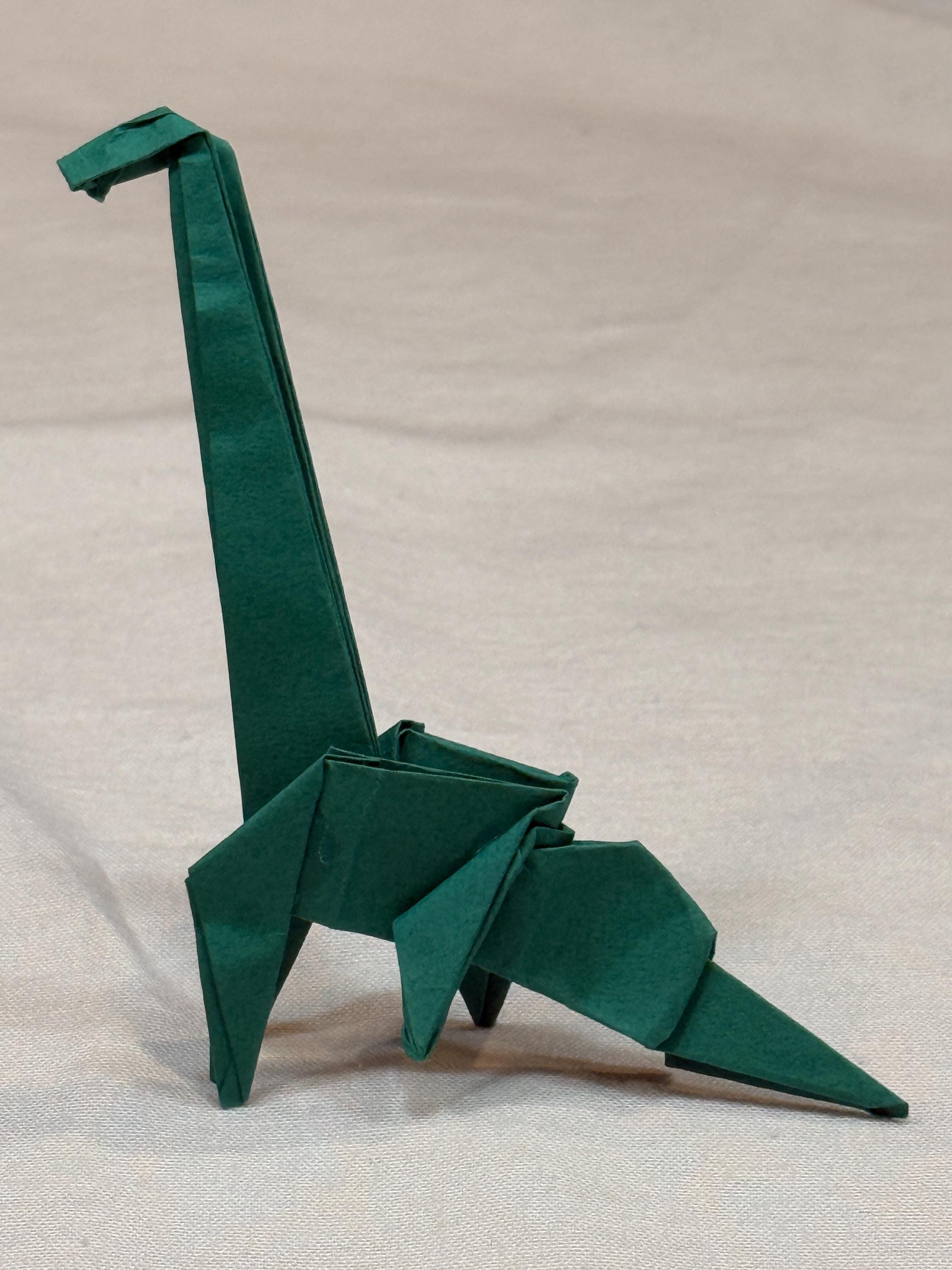 Handmade Origami Brontosaurus – Dinosaur Paper Sculpture – Unique ...