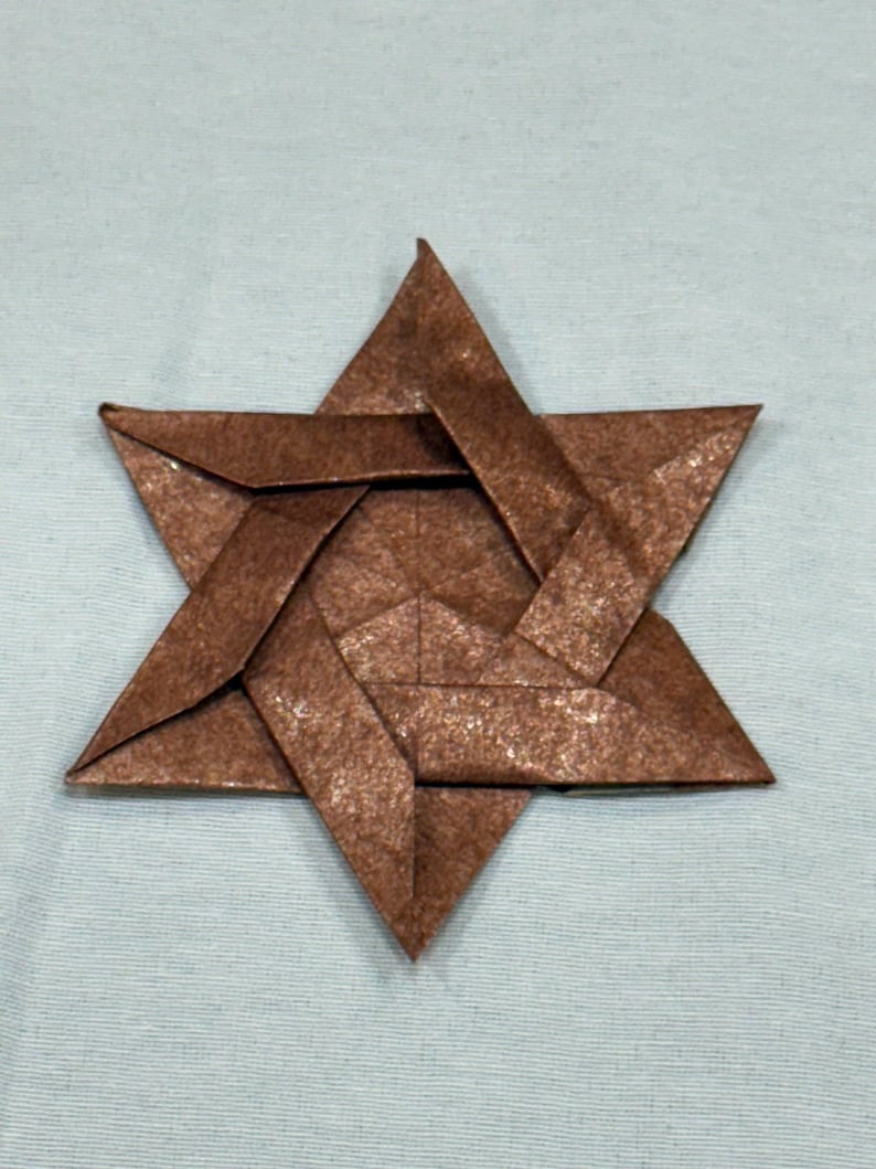 Origami David Star • Handmade Paper Star Decoration • Holiday Decor ...