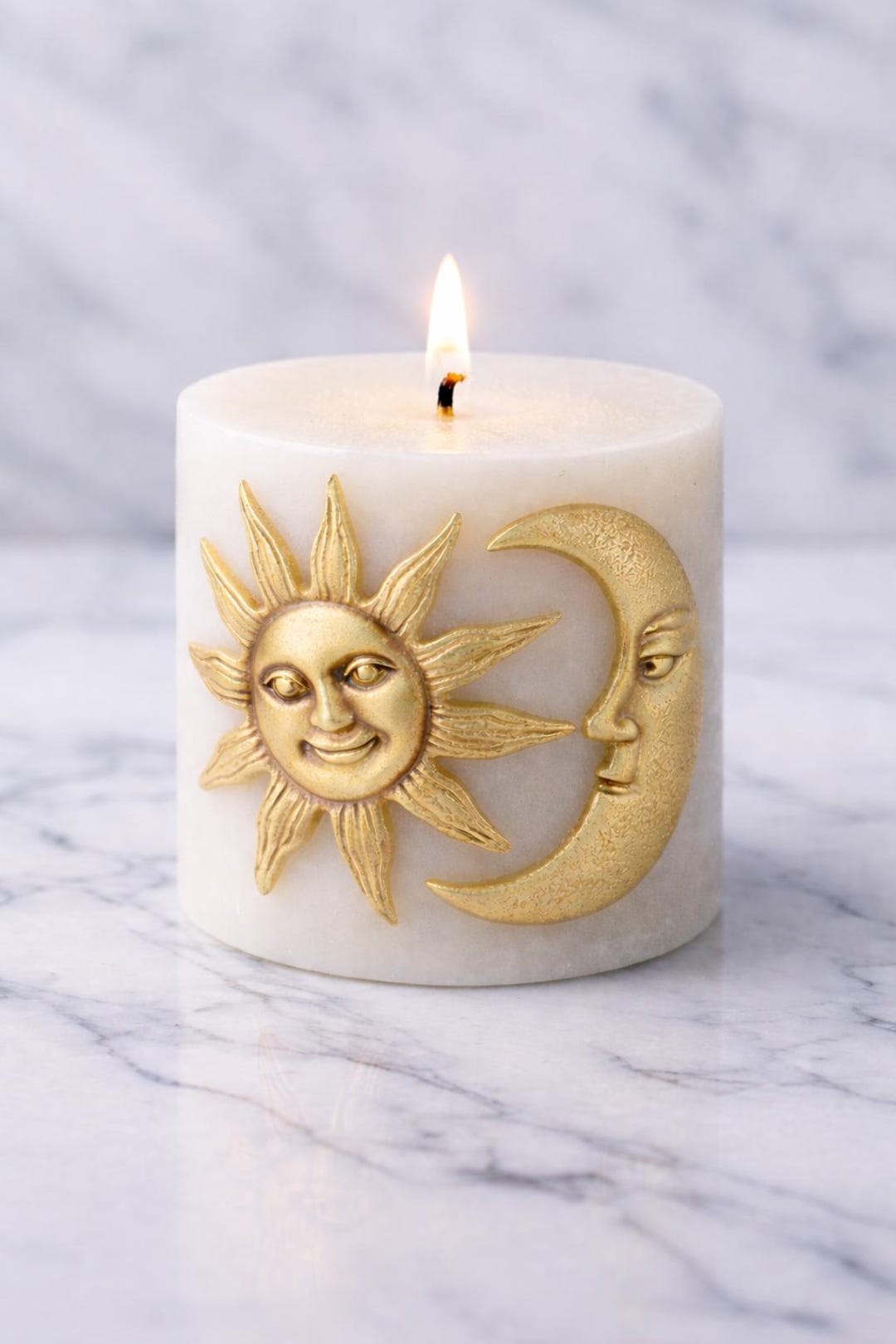 Handmade Sun & Moon Candle • Celestial Soy Wax Decor • Minimalist ...