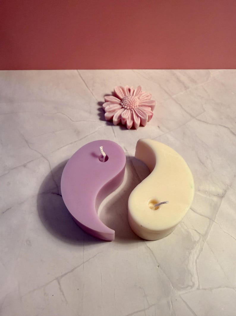 Yin Yang Soy Candle Set | Handmade Sculptural Candle | Relaxing Home Decor | Meditation Gift ...
