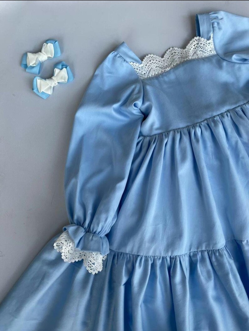 Victorian Ivory Girl's Dress With Macrame Lace – Natural Fabrics - Etsy