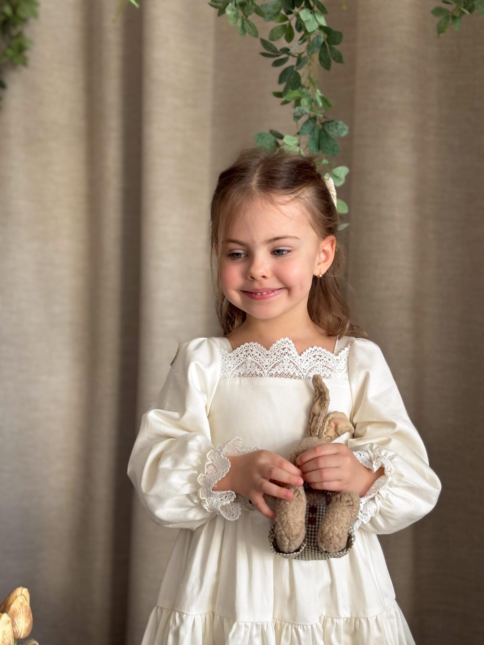 Victorian Ivory Girl's Dress With Macrame Lace – Natural Fabrics - Etsy