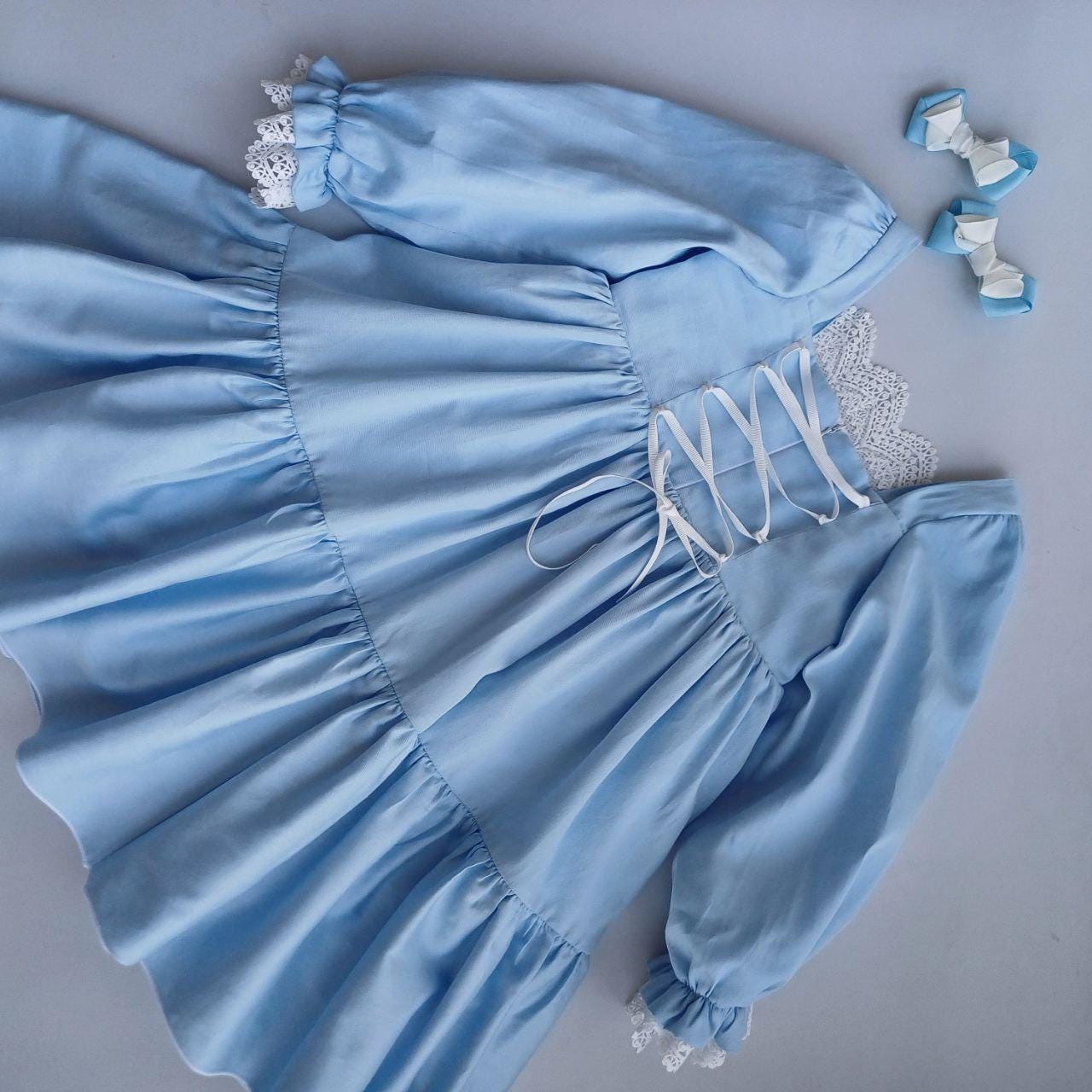Victorian Ivory Girl's Dress With Macrame Lace – Natural Fabrics - Etsy