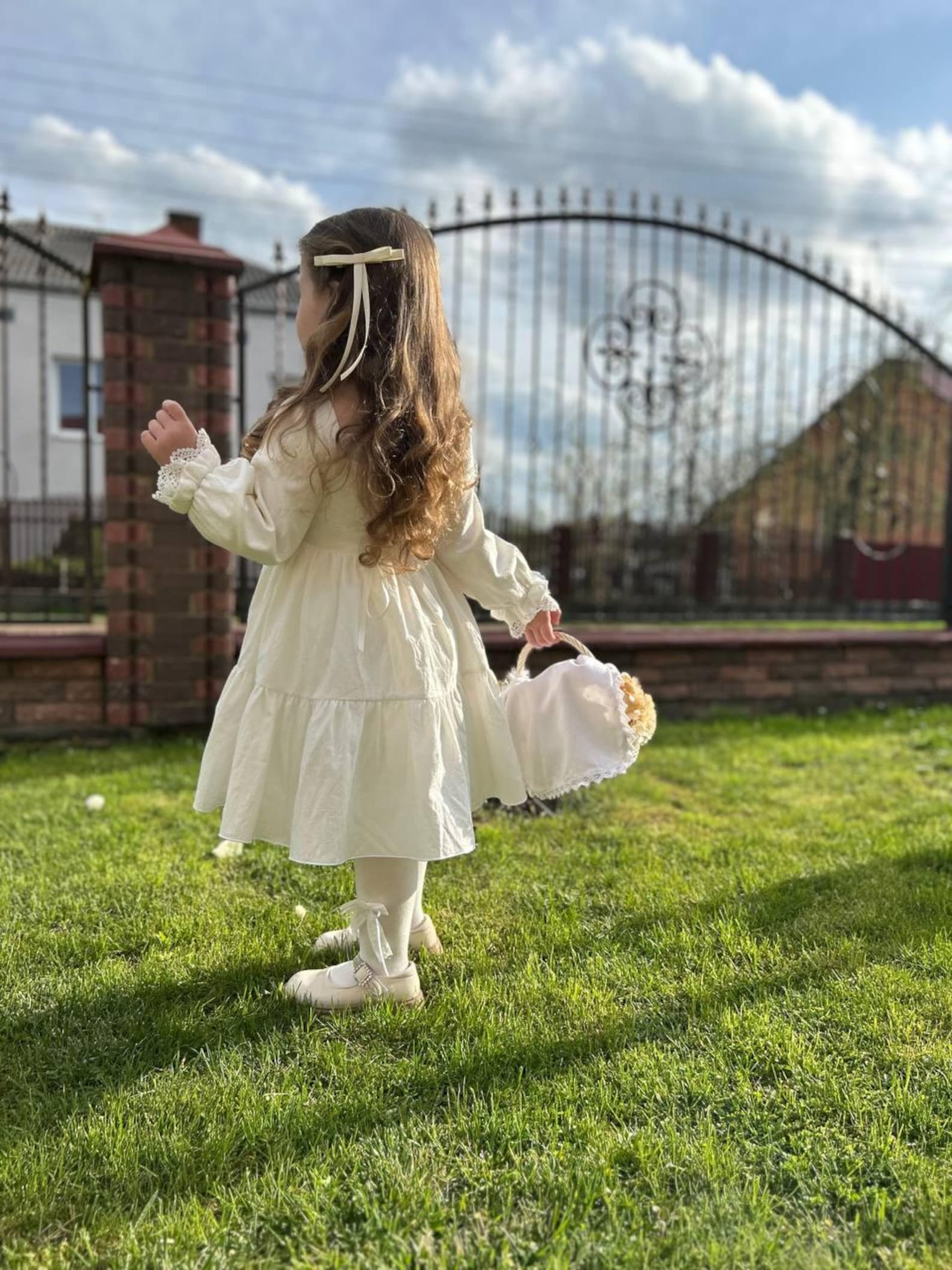 Victorian Ivory Girl's Dress With Macrame Lace – Natural Fabrics - Etsy