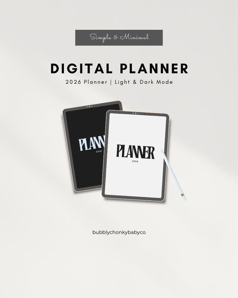 Minimalistic 2026 Digital Calendar & Planner | Printable PDF | Light ...