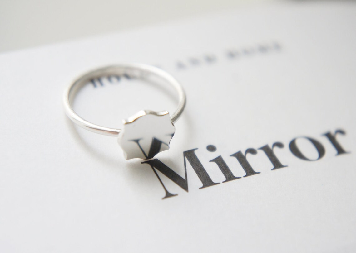 MINIATURE MIRROR Ring in Sterling Silver by Gemagenta Hand - Etsy