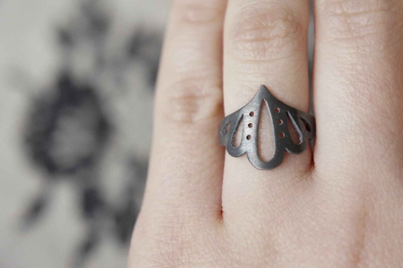 LINGERIE RING 004 Sterling Silver Hand Cut by Gemagenta - Etsy