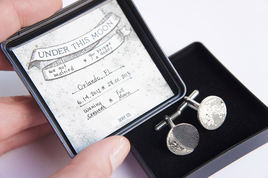 UNDER THIS MOON / Cufflinks - Personalized Moon Phase Cufflinks in ...