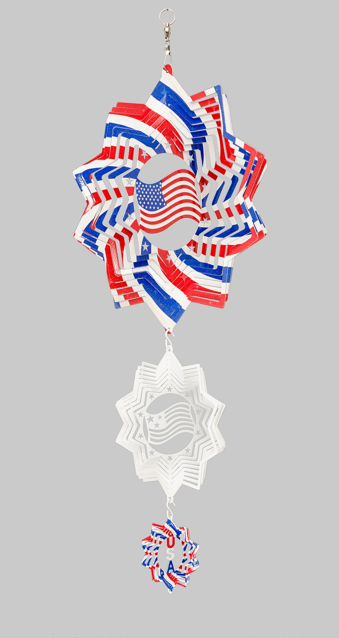 American Flag Multi Color Swirly Metal Wind Spinner - Etsy