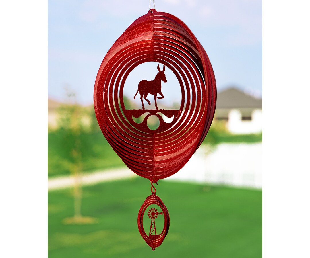 Donkey Mule Burro Circle Red Swirly Metal Wind Spinner - Etsy