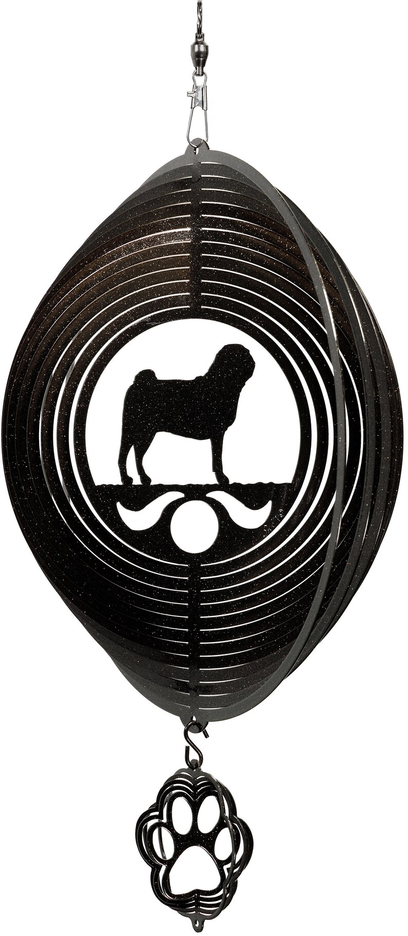 Pug Dog Circle Swirly Metal Wind Spinner - Etsy
