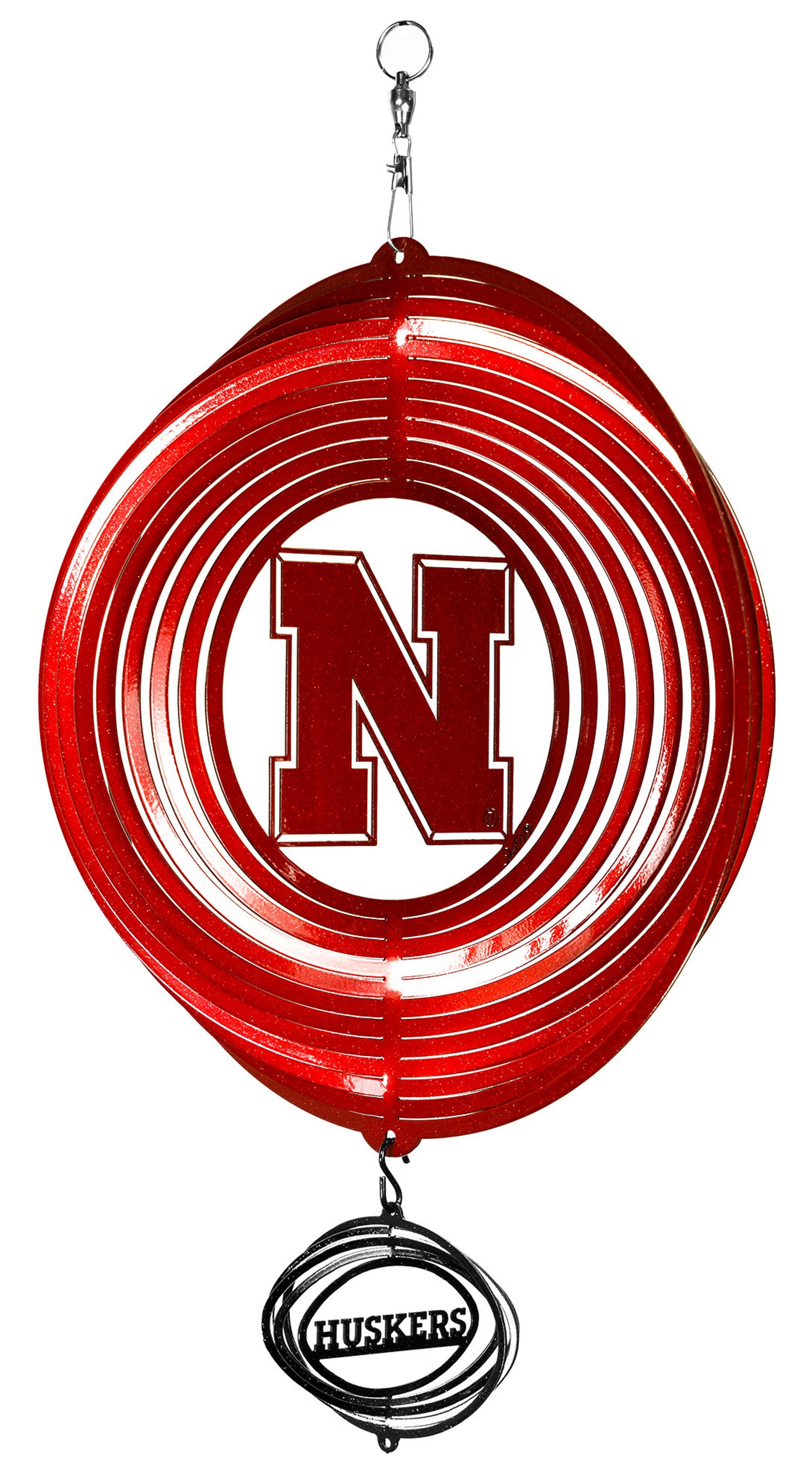 Nebraska Huskers Cornhuskers Go Big Red Circle Swirly Metal Wind ...