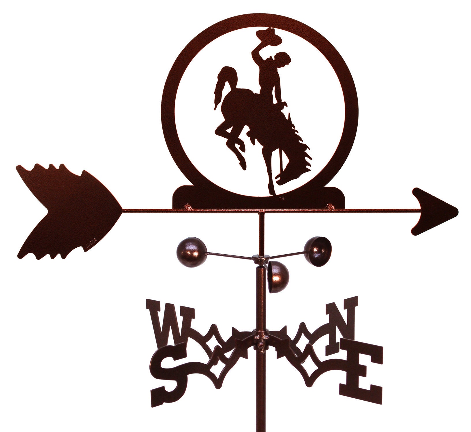Hand Made U of Wyoming WYO Cowboys Cowgirls Bucking Bronco Weathervane ...