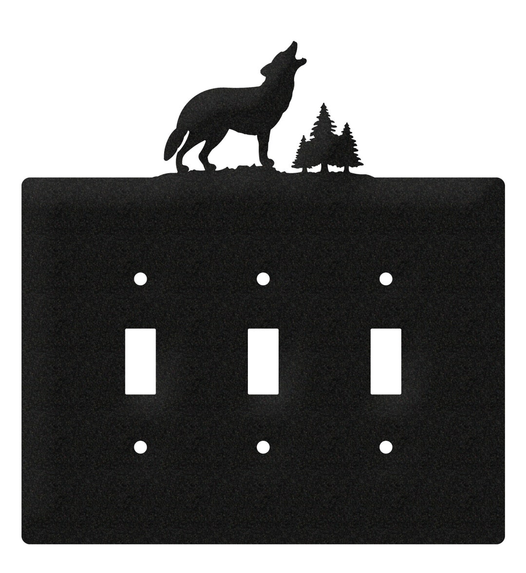 Wolf Wildlife Light Switch Triple Plate Cover - Etsy