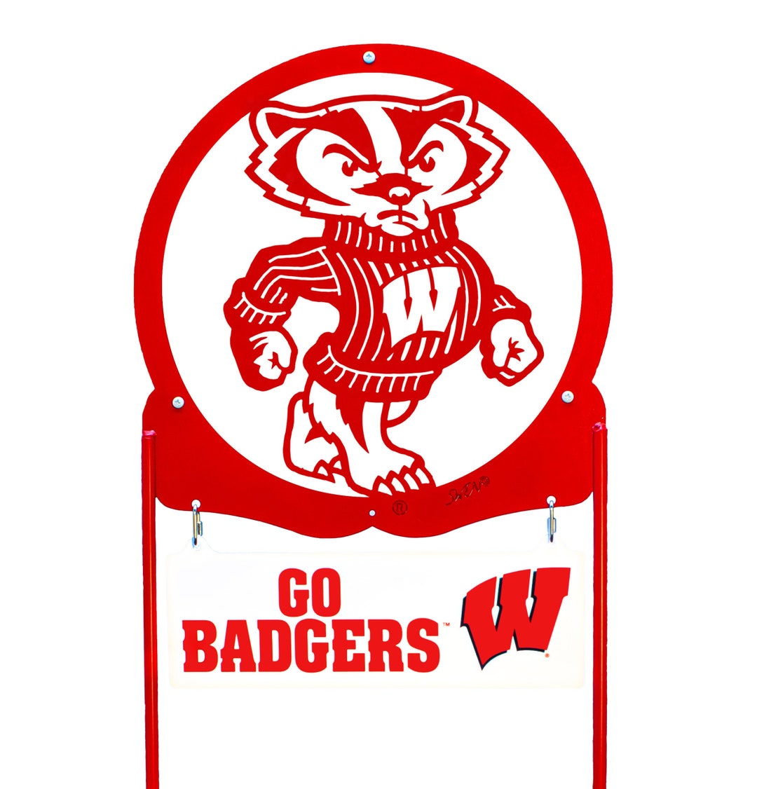 Wisconsin Badgers Collegiate Logo Metal Yard Sign - Etsy