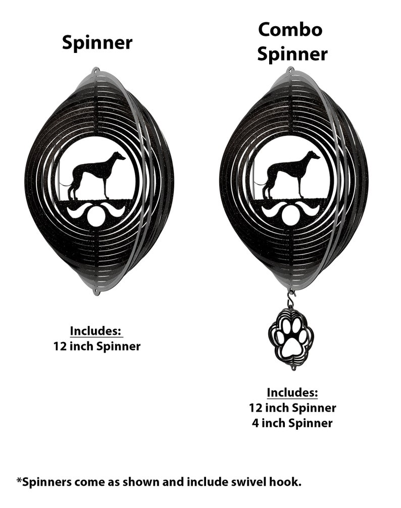 Whippet Dog Circle Swirly Metal Wind Spinner - Etsy