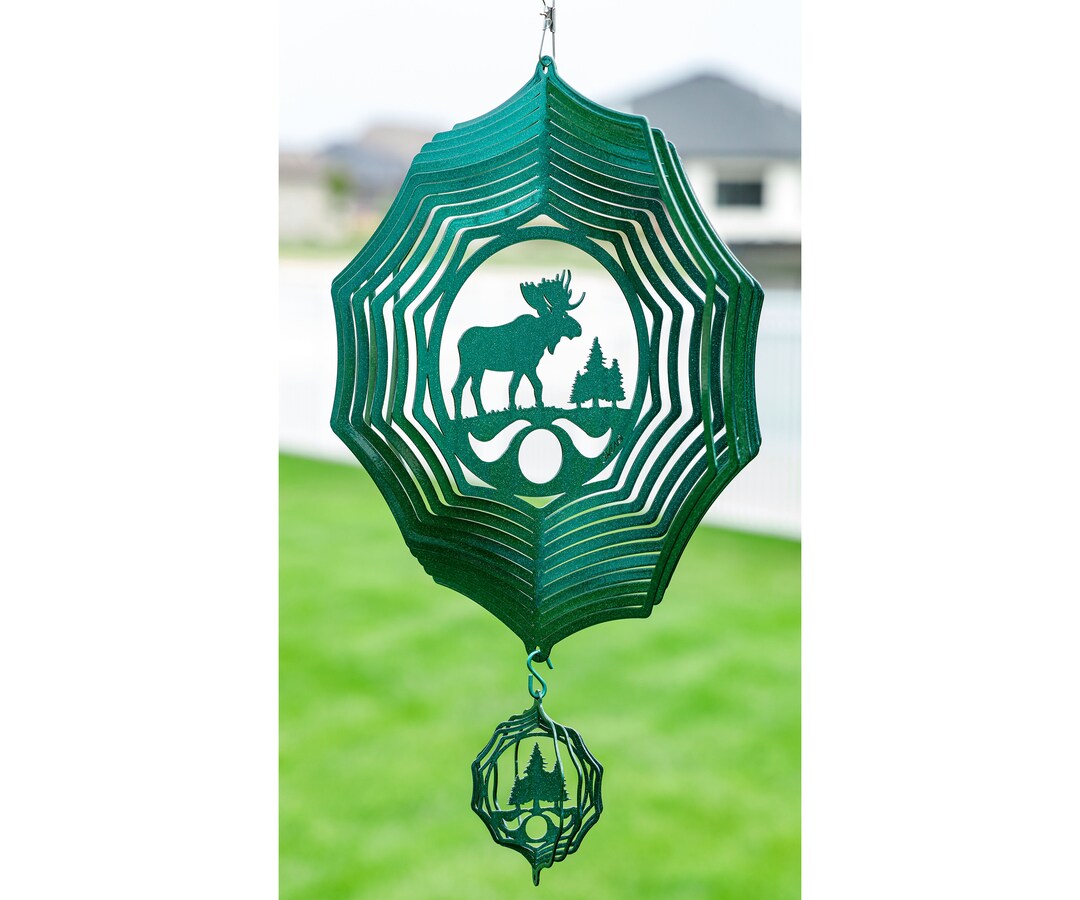 Moose Web Swirly Metal Wind Spinner - Etsy