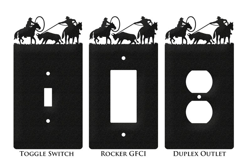Team Roper Cowboy Horse Light Switch Double Plate Cover - Etsy