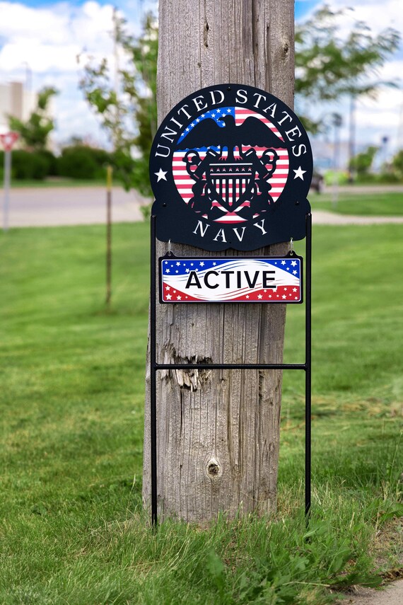 Armed Services US Navy Metal Yard Sign - Etsy