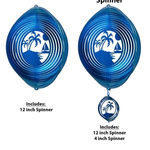 Palm Tree Circle Swirly Metal Wind Spinner - Etsy