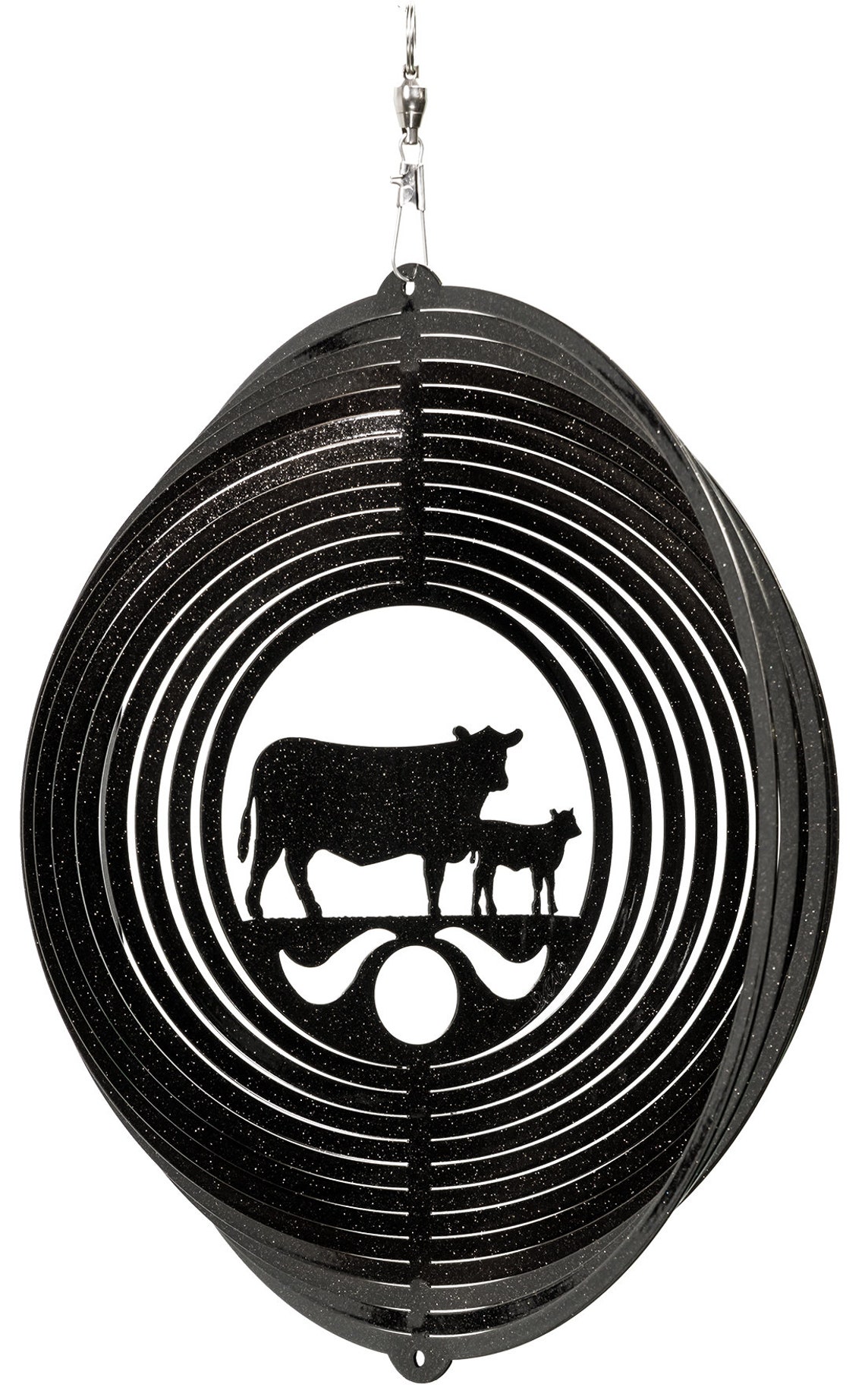 Cow and Calf Circle Swirly Metal Wind Spinner - Etsy