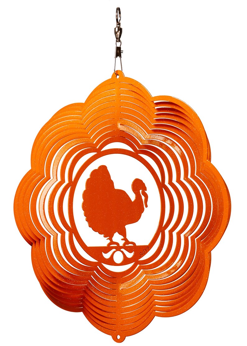 Turkey Thanksgiving Circle Swirly Metal Wind Spinner - Etsy