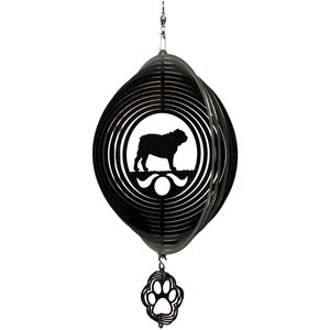 Bull Dog Circle Swirly Metal Wind Spinner - Etsy