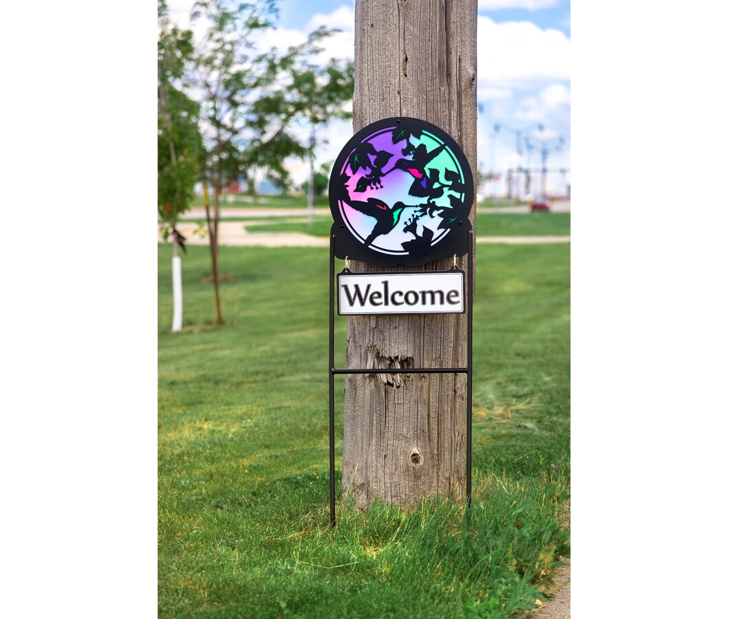 Hummingbird Metal Yard Sign - Etsy