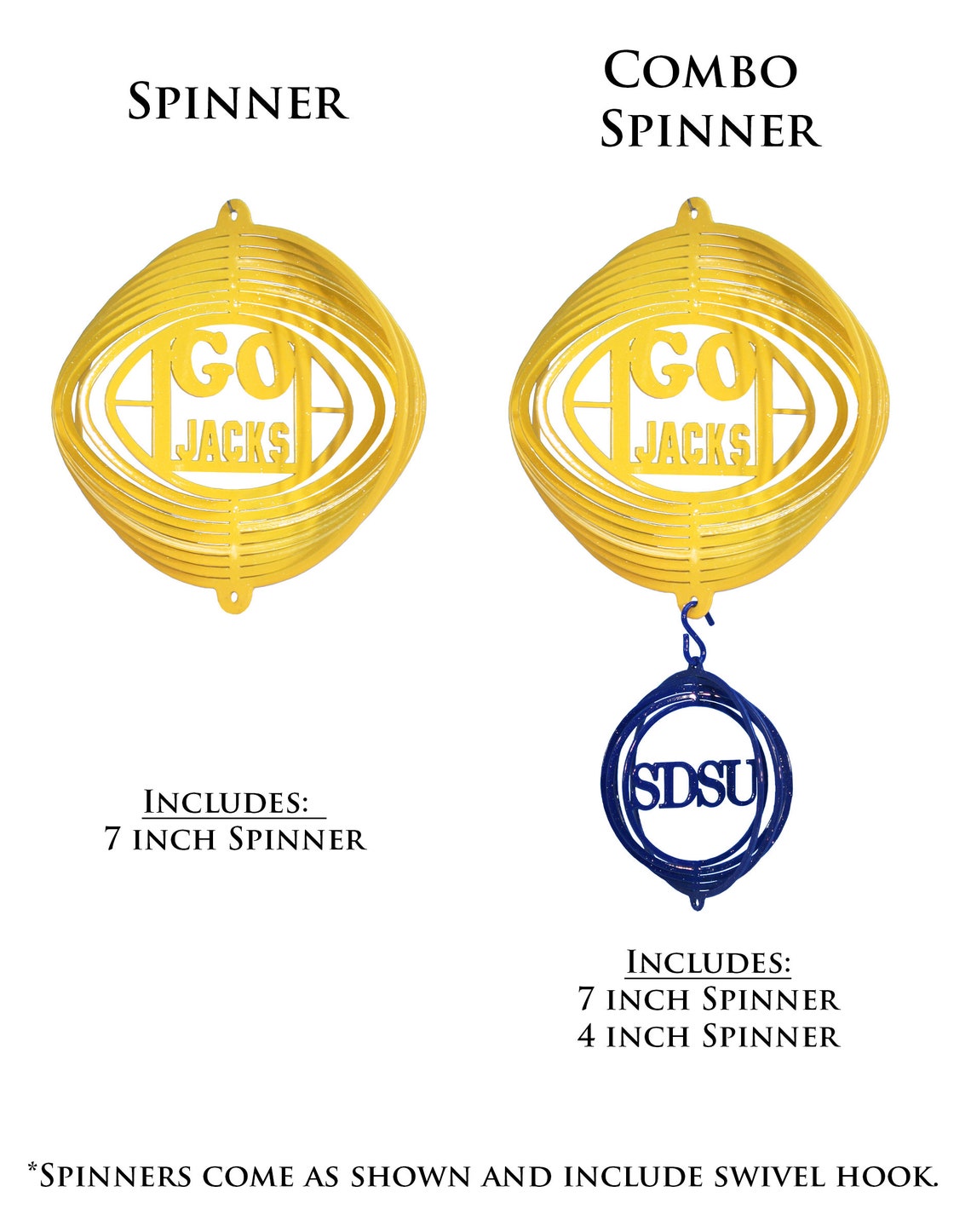 South Dakota State SDSU Jackrabbits Go Jacks Mini Swirly Metal - Etsy