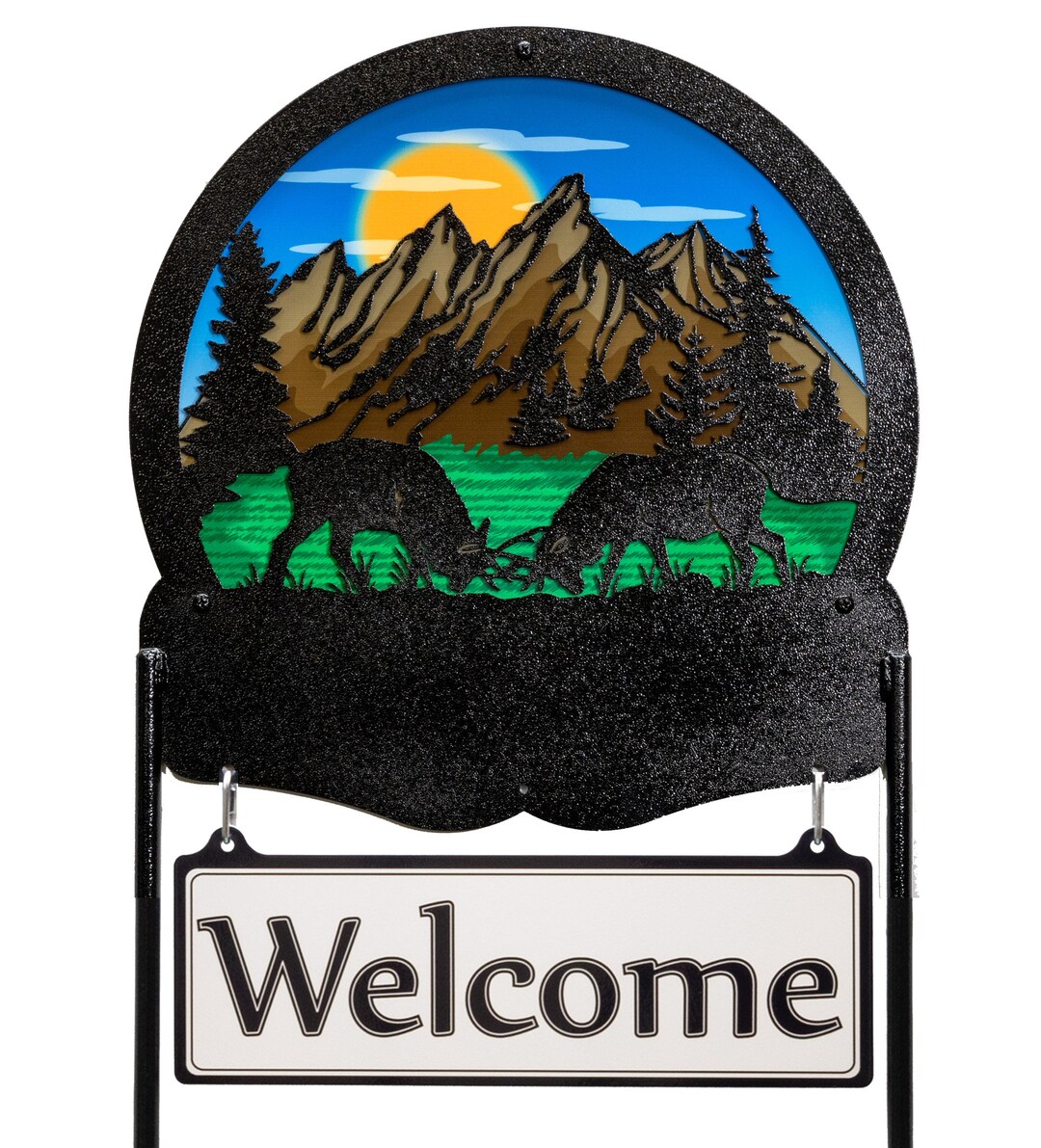 Dueling Elk Metal Yard Sign - Etsy