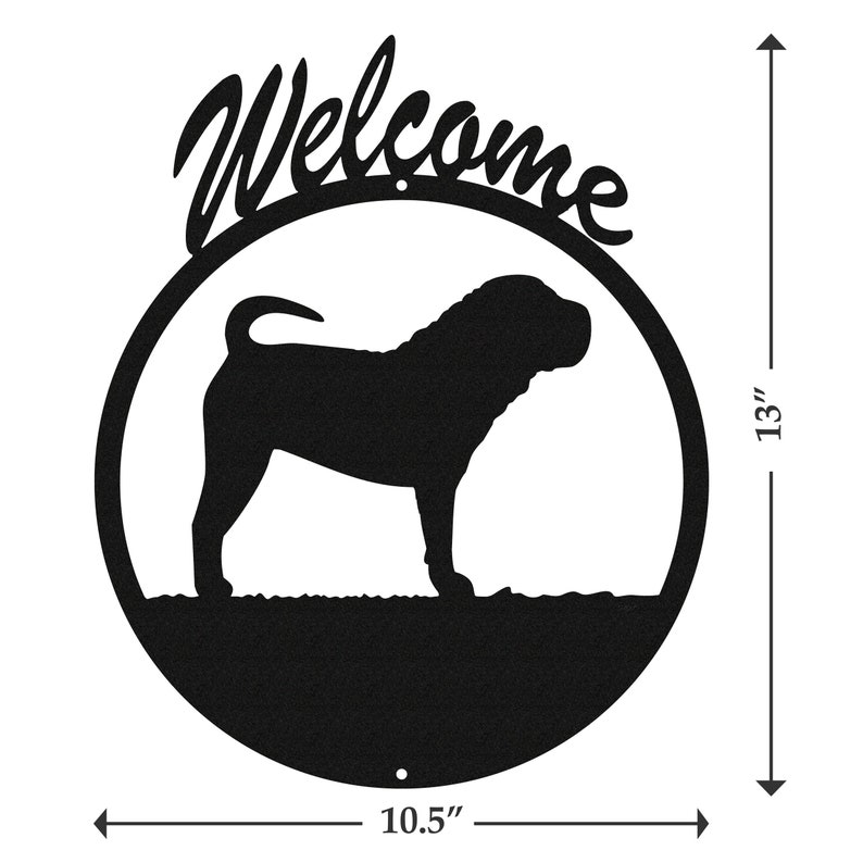 Dog Shar Pei Black Metal Welcome Sign - Etsy