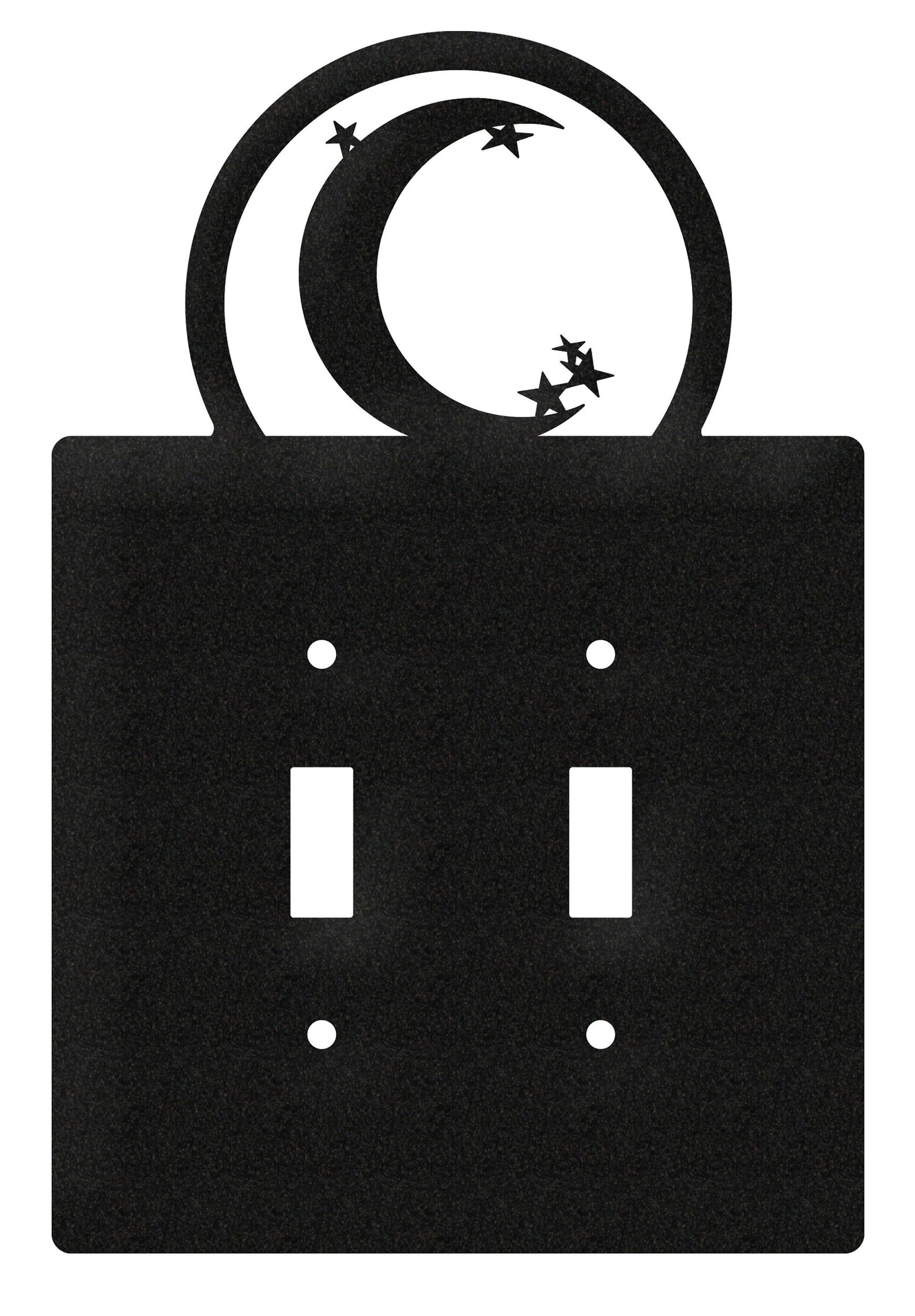 Crescent Moon and Stars Light Switch Double Plate Cover | Etsy