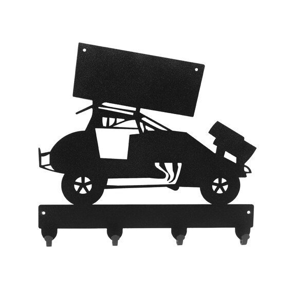 Sprint Car Auto Racing Black Metal Key Chain Leash Holder | Etsy