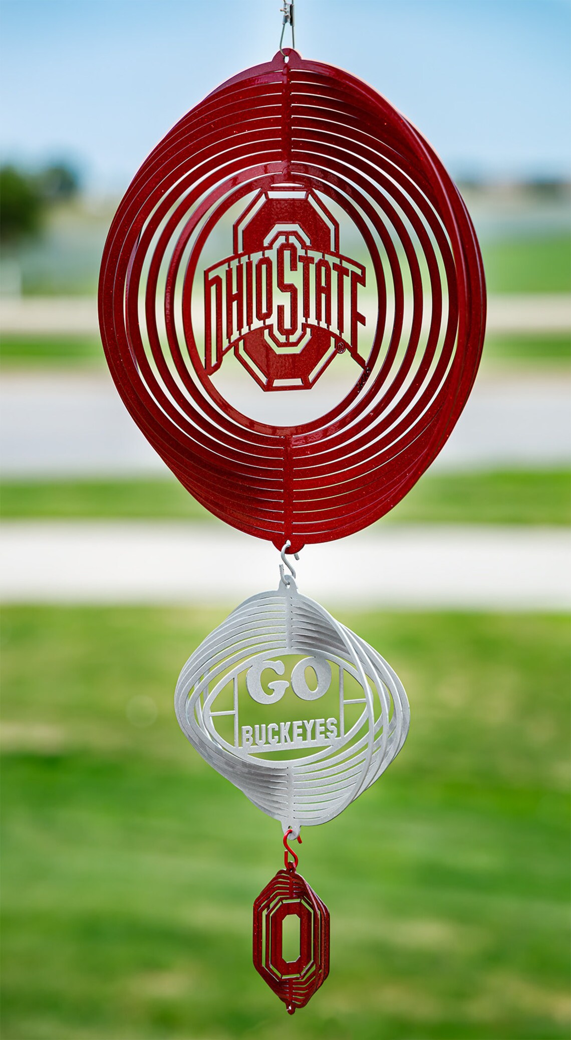 Ohio State Buckeyes Red Swirly Metal Wind Spinner - Etsy