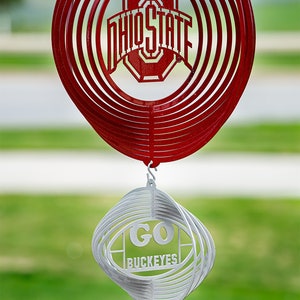 Ohio State Buckeyes Red Swirly Metal Wind Spinner - Etsy