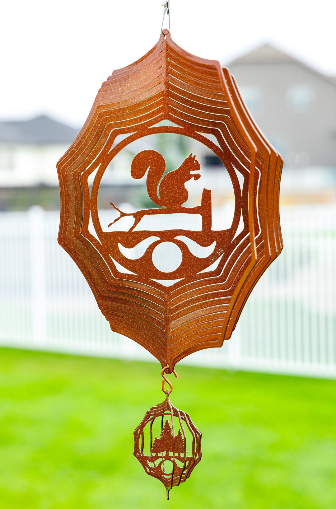 Squirrel Circle Swirly Metal Wind Spinner - Etsy