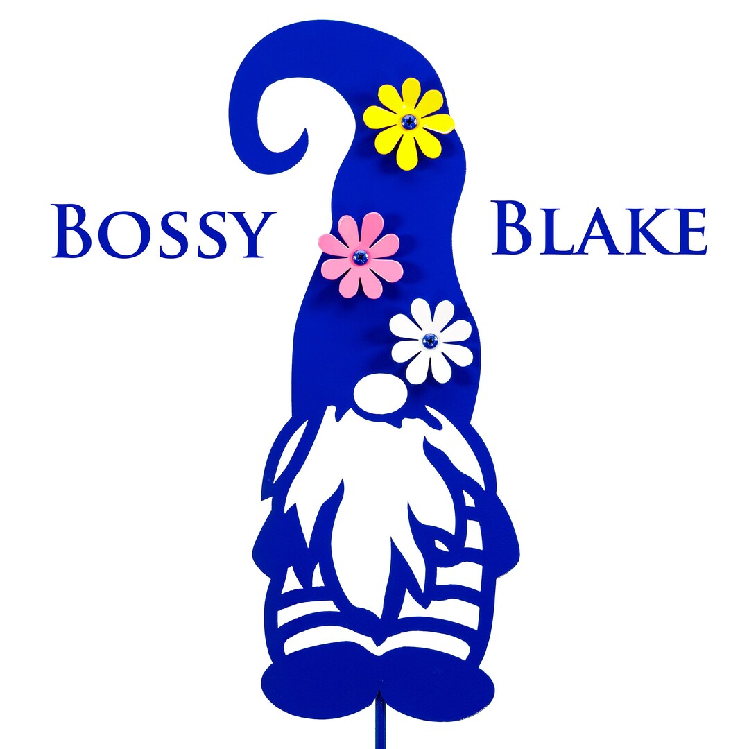 Hand Made Gnome Bossy Blake Blue Yard Art - Etsy