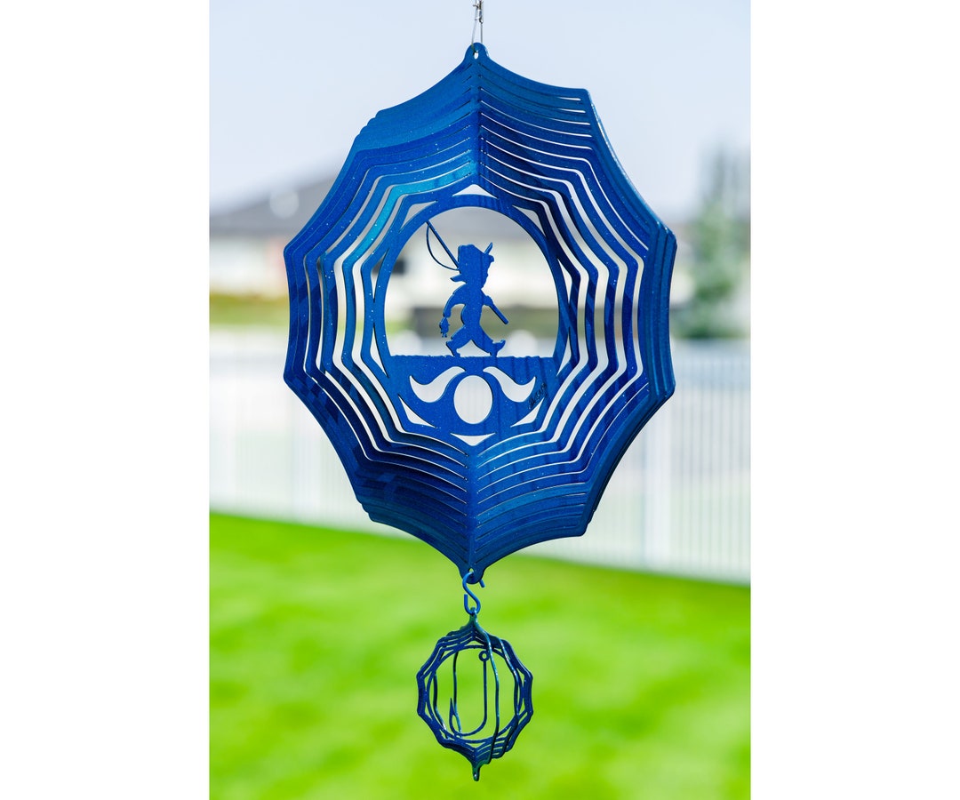 Fisher Boy Web Swirly Metal Wind Spinner - Etsy