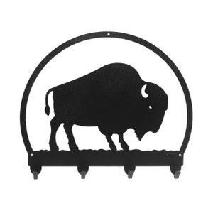 Bison Buffalo Black Metal Key Chain Leash Holder Hanger - Etsy