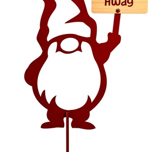 Hand Made Gnome Grumpy Greg Maroon Yard Art - Etsy