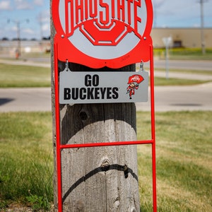 Ohio State Buckeyes Collegiate Logo Metal Yard Sign | Etsy