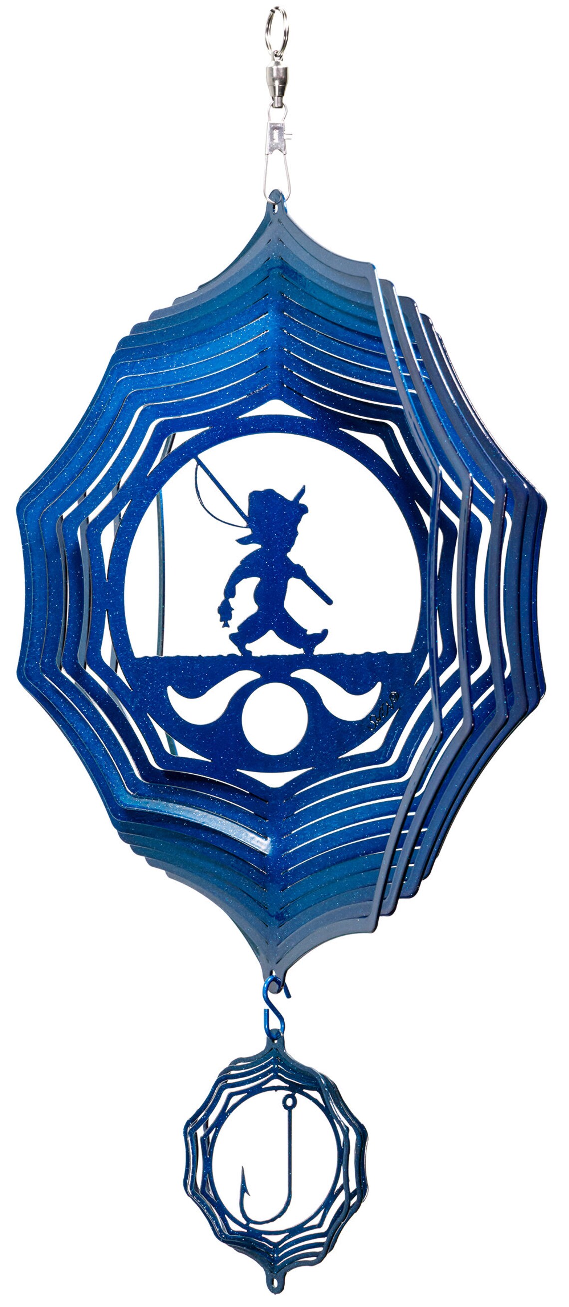 Fisher Boy Web Swirly Metal Wind Spinner - Etsy