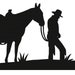 Hand Made Cowboy Cowboy and Cross Simple Silhouette - Etsy
