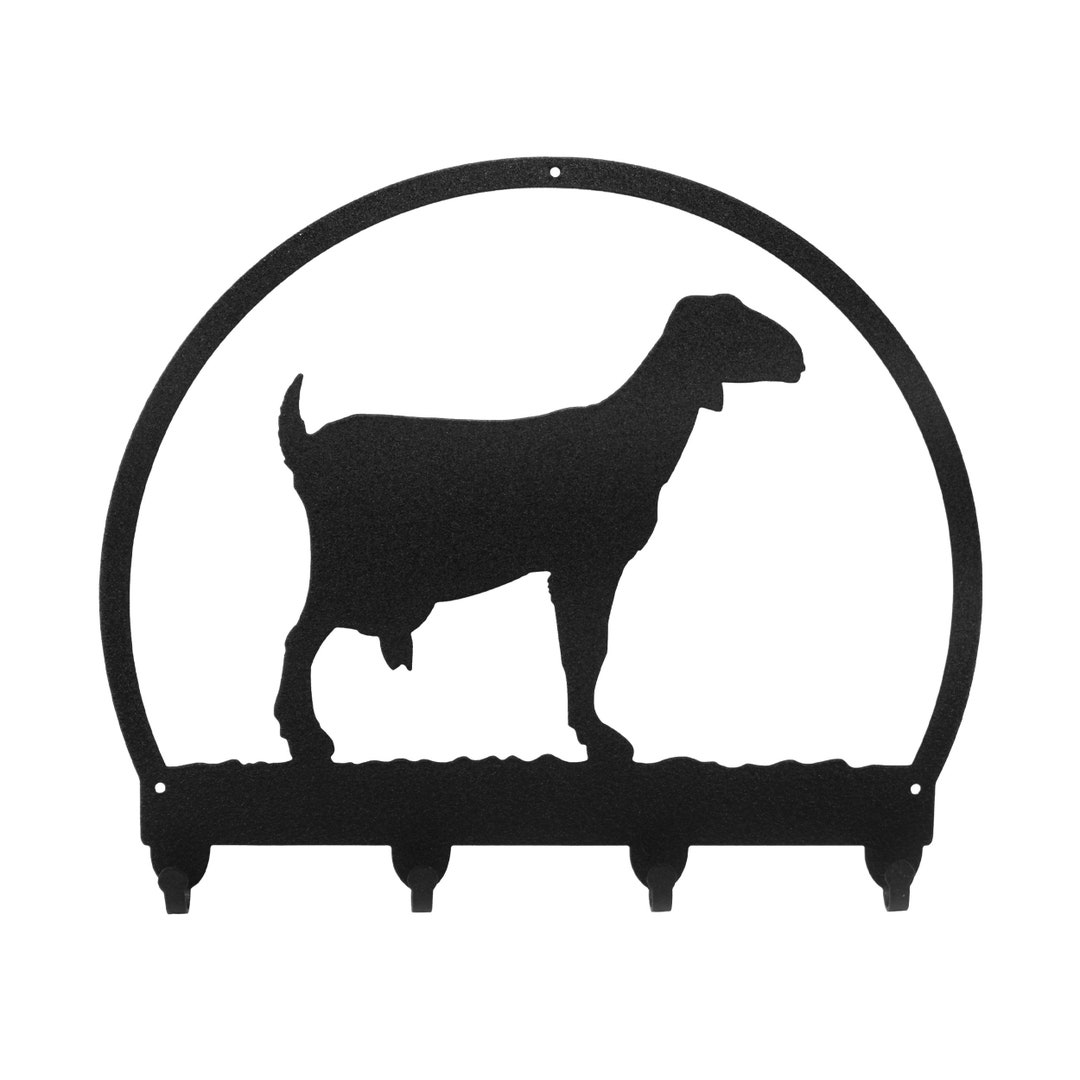 Milk Goat Nubian Black Metal Key Chain Leash Holder Hanger - Etsy